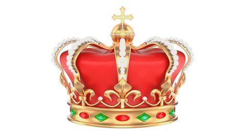 Royal Crown Rotating 3d Rendering Isolated Stock Footage Video (100% ...