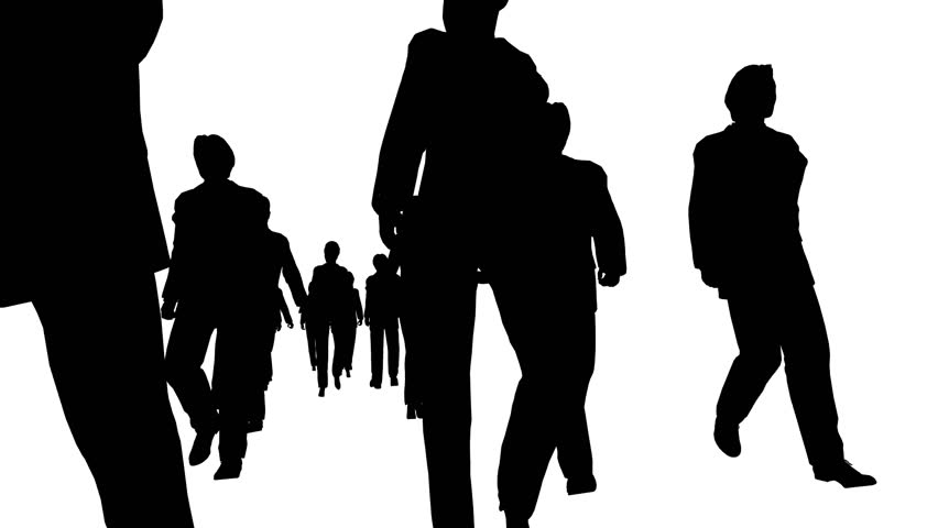 Silhouette of People Moving Forward Stock Footage Video (100% Royalty ...