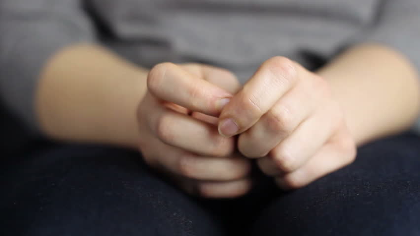 close-up wringing nervous woman hands Stock Footage Video (100% Royalty ...