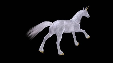 Unicorn Galloping Loop Back Angle View Stock Footage Video (100% ...