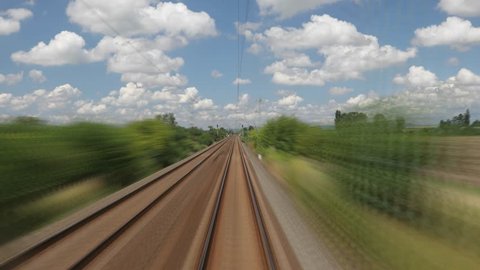 Train Journey Point View Drivers View Stock Footage Video (100% Royalty ...