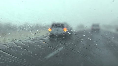 Driver Pov Snow Mixed Rain Splatters Stock Footage Video (100% Royalty ...