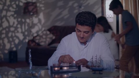 Children Move Secretly Their Father Lights Stock Footage Video (100% ...