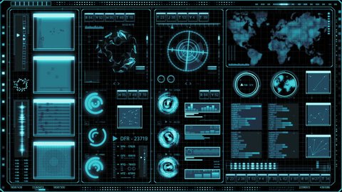 futuristic command center interface loop ready Stock Footage Video (100 ...