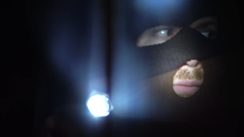 Burglar Night Sneaking Around Outside House Stock Footage Video (100% ...