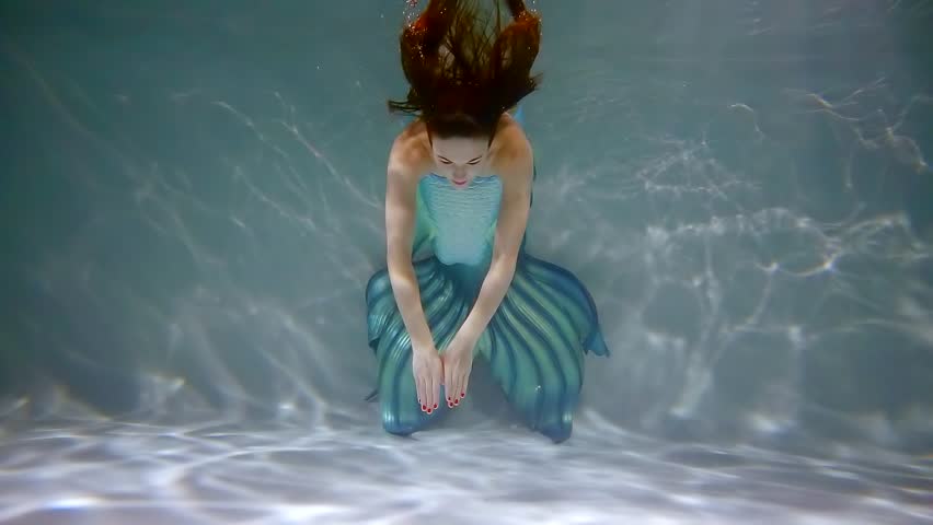 close shot blue fin mermaid which Stock Footage Video (100% Royalty ...