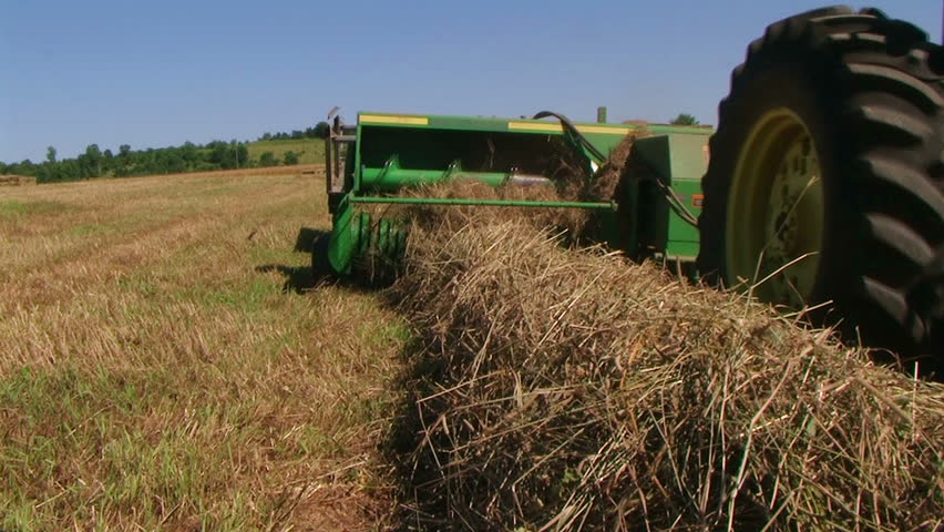 Farmers Harvesting Crop of Hay Stock Footage Video (100% Royalty-free ...