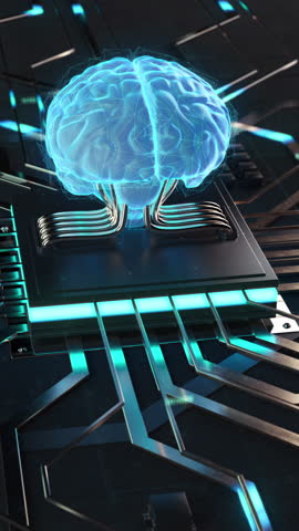 Abstract visualisation design of Artificial intelligence concept of digitalization, microchip ...