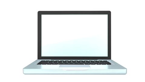 Laptop Blank Screen Isolated On White Stock Footage Video (100% Royalty ...