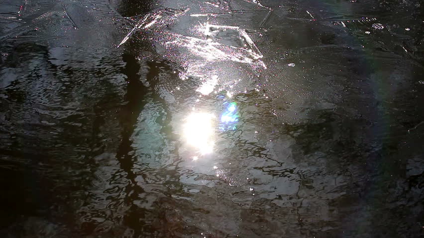 spring melting ice sun's reflection water Stock Footage Video (100% ...