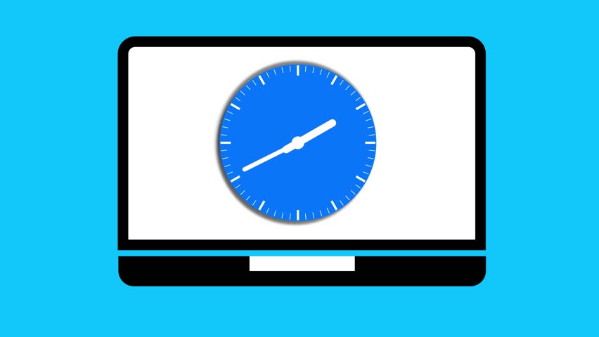 Modern Laptop with clock on the screen image - Free stock photo ...