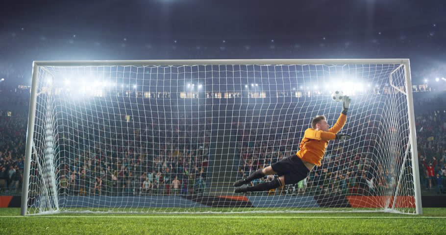 Soccer Goalkeeper Jumps and Fails 스톡 동영상 비디오(100% 로열티 프리) 34953874 ...