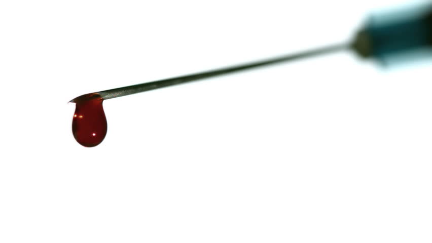 drop blood falling syringe slow motion Stock Footage Video (100% ...