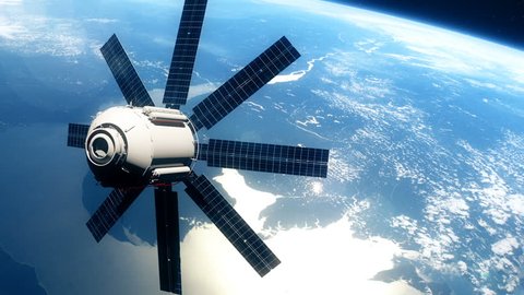 Beautiful Realistic Satellite Low Earth Orbit Stock Footage Video (100% ...