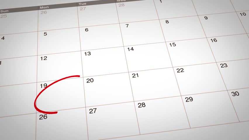 red circle marked on calendar spring Stock Footage Video (100% Royalty ...