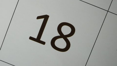 Red Marker Crossing 18th Date On Stock Footage Video (100% Royalty-free ...