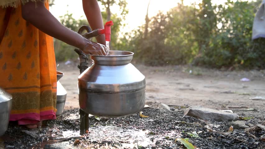 Woman Filling a Pot with Stock Footage Video (100% Royalty-free ...