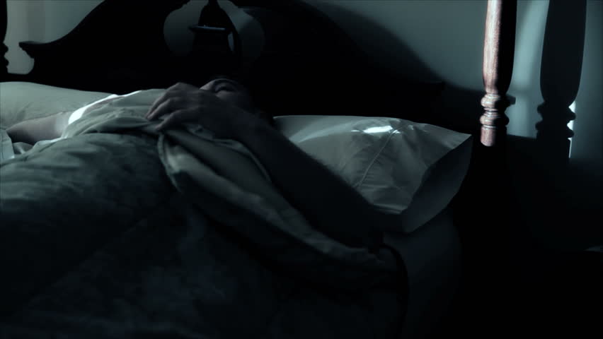 adult male tossing turning bed table Stock Footage Video (100% Royalty ...