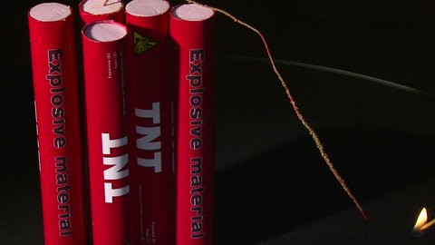 Explosive Tnt Fuse Burning Extinguished Wick Stock Footage Video (100% ...