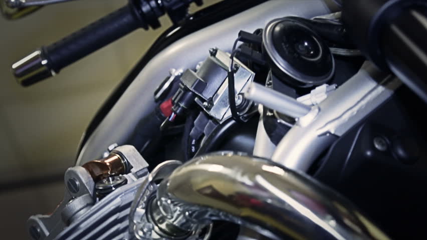 Disassembled Engine of Motorcycle Showing Stock Footage Video (100% ...