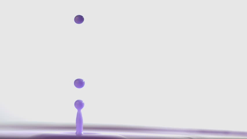 drop purple paint falling on slow Stock Footage Video (100% Royalty ...