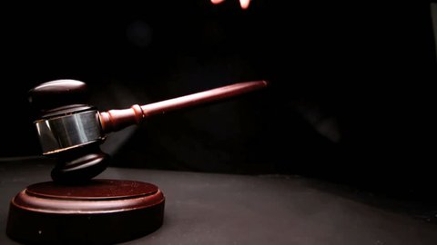 Oak Gavel Falling Onto Sounding Block Stock Footage Video (100% Royalty ...