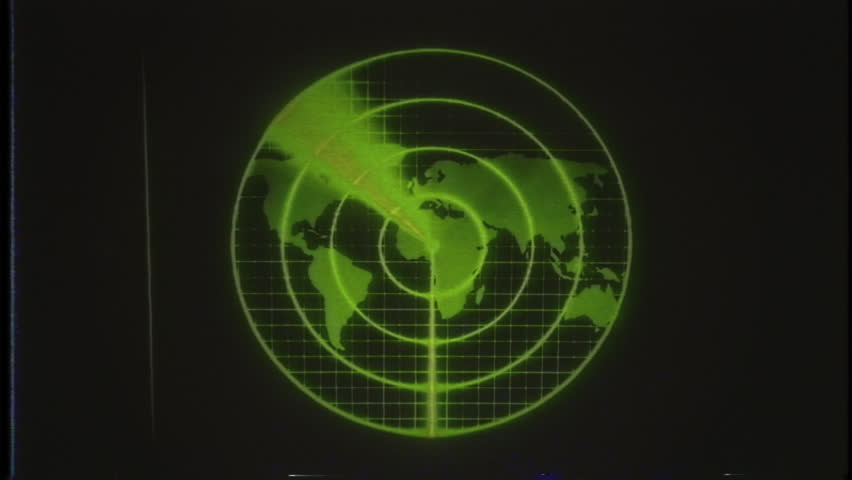 Radar Display Sonar Screen Retro Film Effect. A radar display is an ...