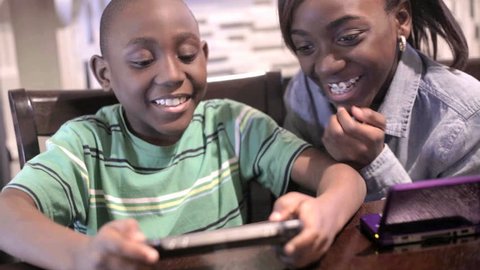 African American Black Kids Playing Video Stock Footage Video (100% ...