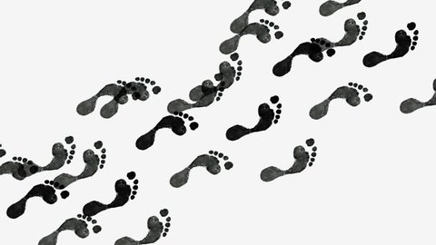 Animated Footprints On White Background Stock Footage Video (100% ...