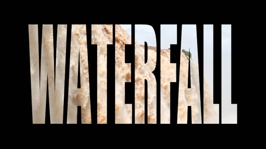 waterfall word black background huge inside Stock Footage Video (100% ...