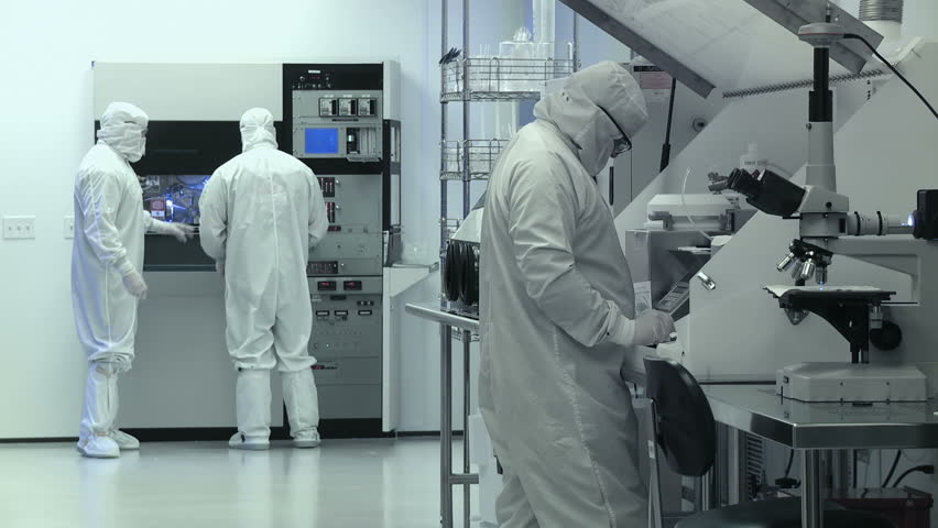 Clean Room Wide. Scientists Technicians Stock Footage Video (100% ...