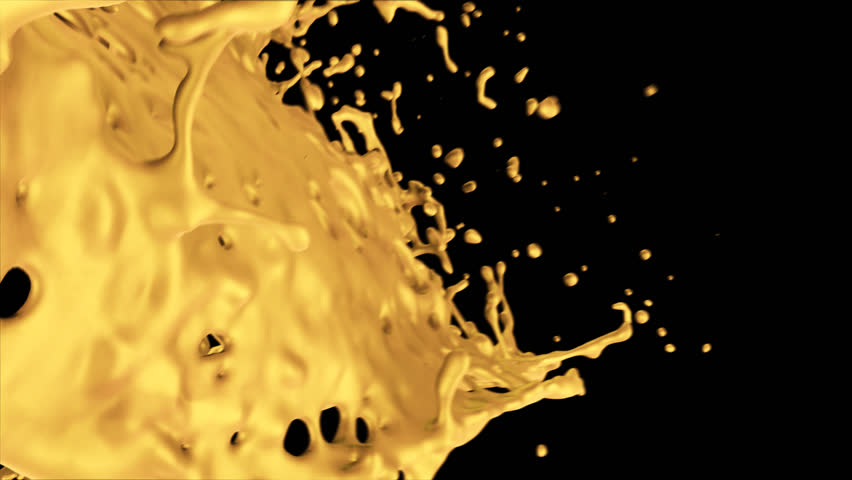 liquid gold splashing slow motion isolated Stock Footage Video (100% ...
