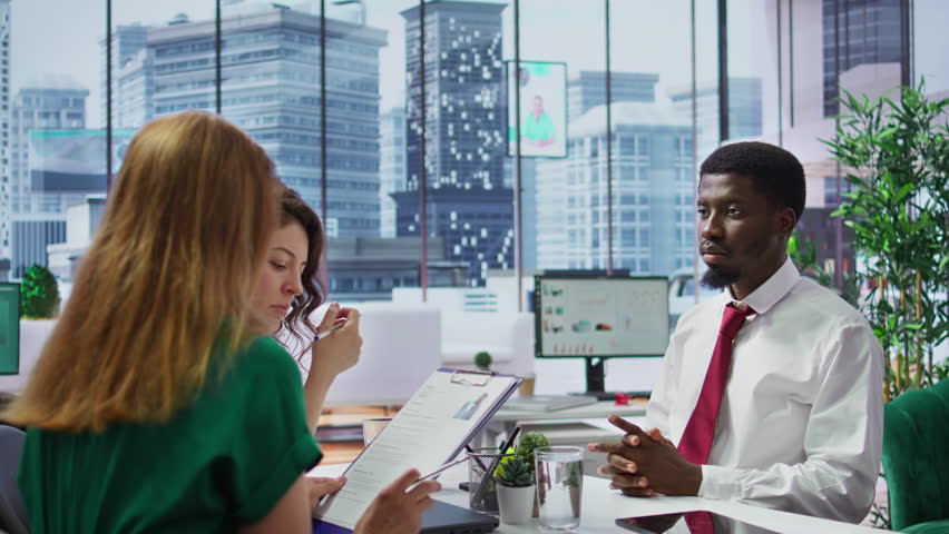 Anxious inexperienced job applicant feeling very uncomfortable during ...