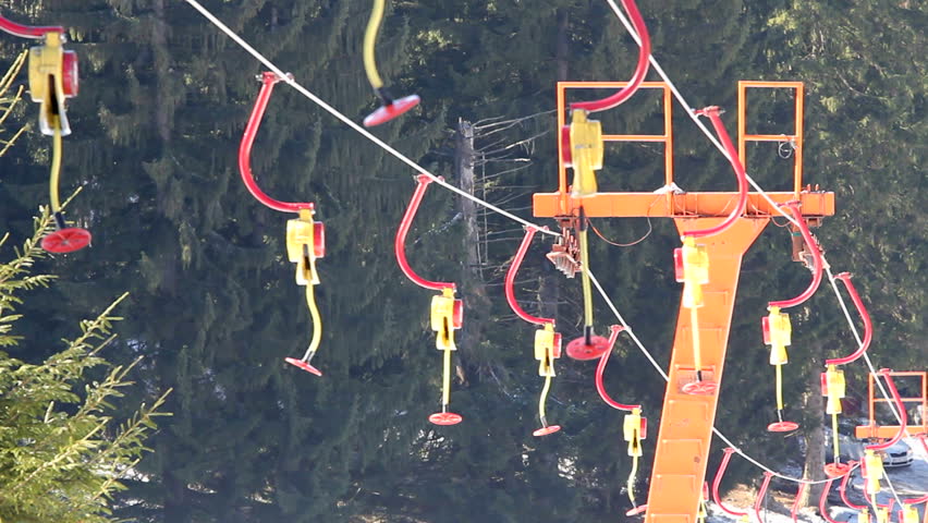 Ski Lift Cable Chairs Installation Stock Footage Video (100% Royalty ...