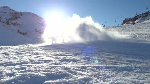 Snowboarder Making Snow Spray Stock Footage Video (100% Royalty-free ...