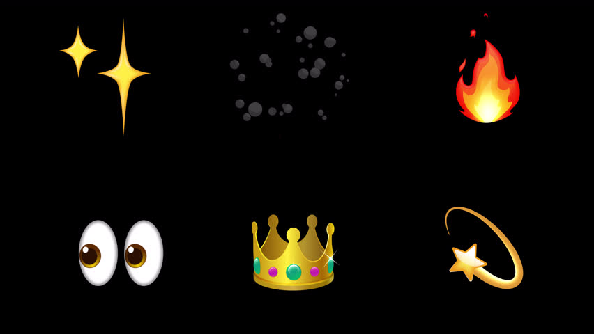 Pack of Animated Emoji Elements on a Transparent Background. Emoji Set ...