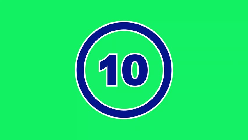 Bold outlined navy 10-second countdown with a white progress ring on a ...