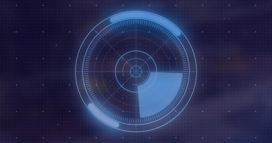 Radar scanning animation with data charts and graphs on grid background ...