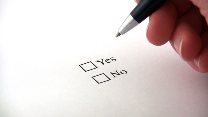 Yes No And Maybe Check Boxes Written Stock Photo