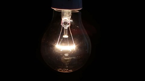 Glowing Hanging Light Bulb Dangle On Stock Footage Video (100% Royalty ...