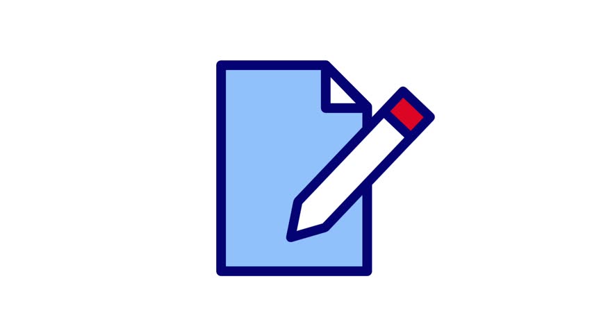 Looping animation of pen, notes, book, notebook, paper for memo or ...