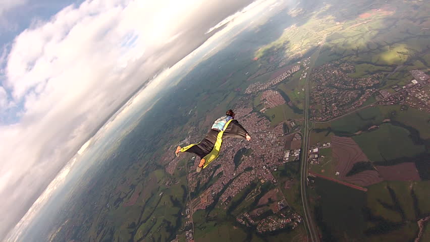 skydive wing suit freefall sunny day Stock Footage Video (100% Royalty ...