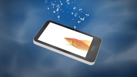 Mobile Phone Goldfish On Falling Water Stock Footage Video (100% ...