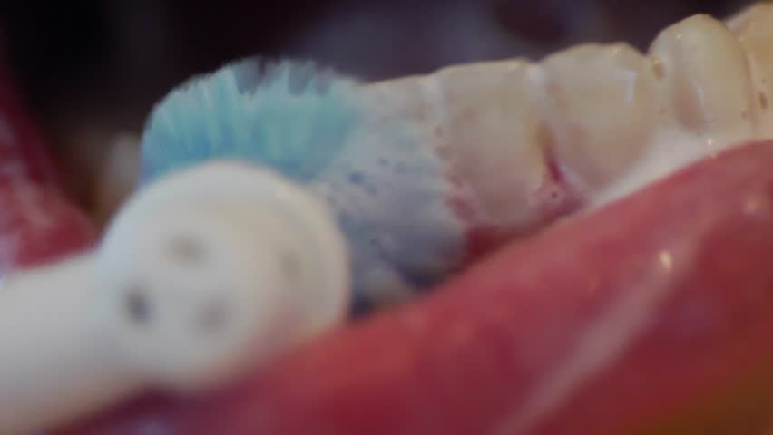 Brushing Bottom Teeth a Woman Stock Footage Video (100% Royalty-free ...