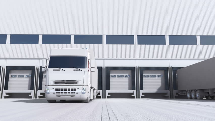 3d animation unloading cargo truck warehouse Stock Footage Video (100% ...