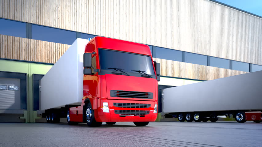 3d animation unloading cargo truck warehouse Stock Footage Video (100% ...