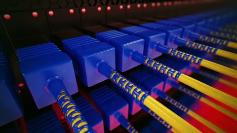 Seamless Loop Animation Optic Cables Connected Stock Footage Video (100 ...