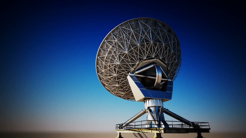 satellite dish rotating changing position front Stock Footage Video ...