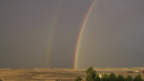 Double Rainbow Notice How Colors Reversed Stock Footage Video (100% ...