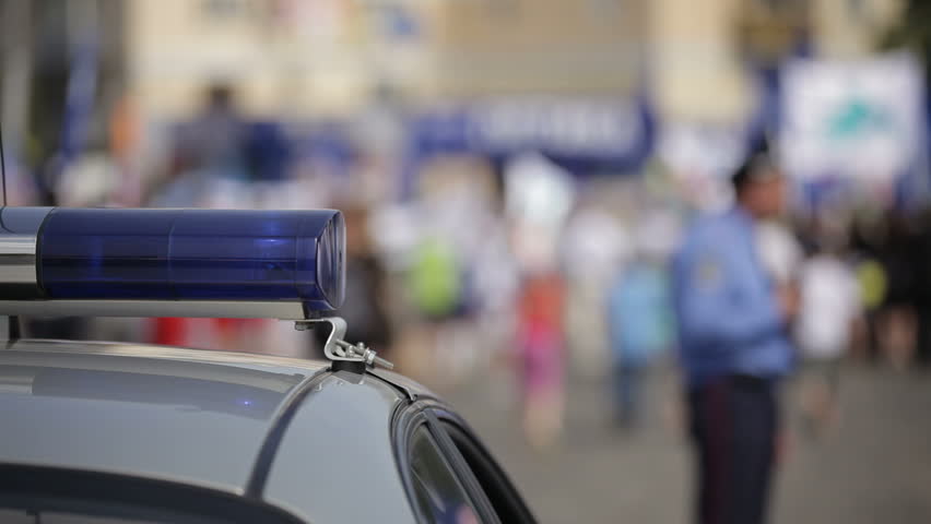 Policeman Watching the Meeting in Stock Footage Video (100% Royalty ...
